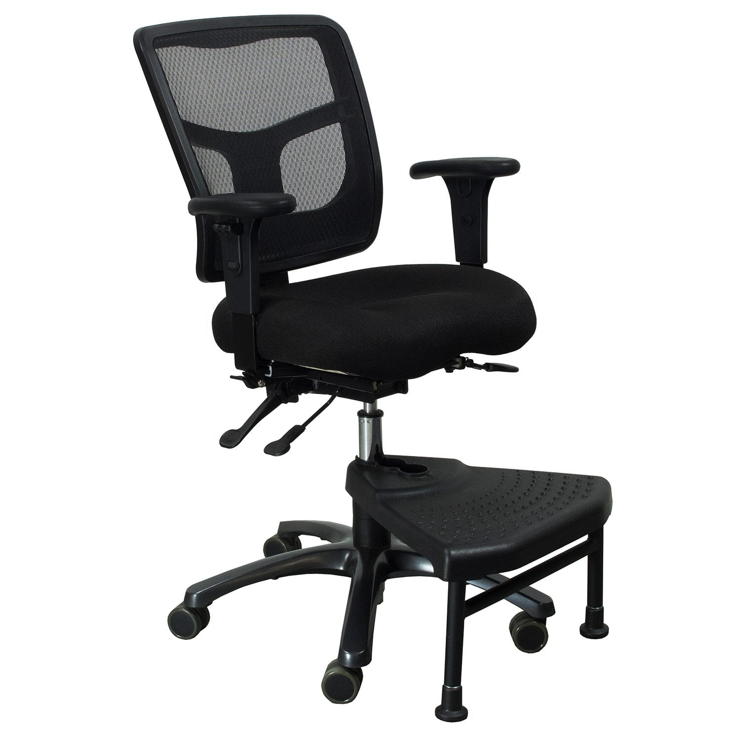 Office Master YS75 Used Mesh Stool with Step, Black - National Office Interiors and Liquidators