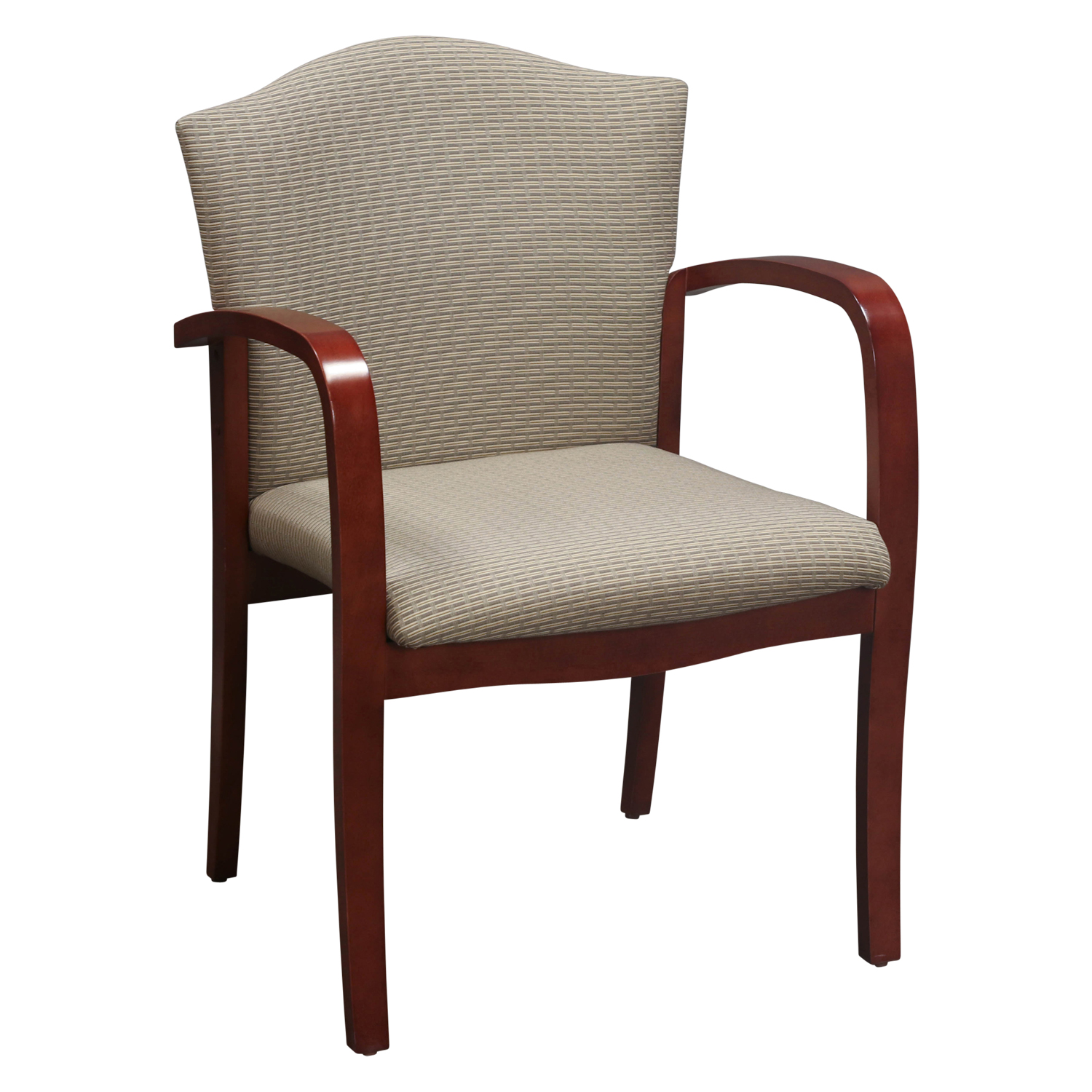 OFS Used Cherry Wood Side Chair, Light Taupe - National Office Interiors and Liquidators