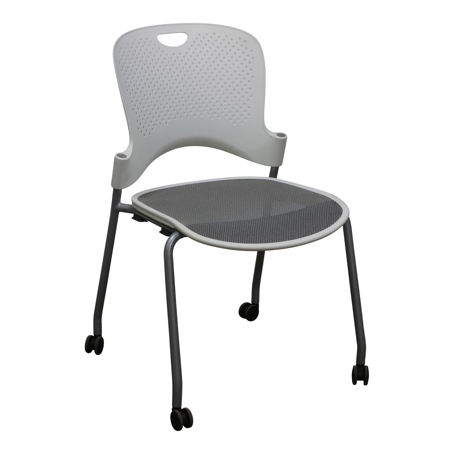 Herman Miller Caper Used Armless Stack Chair w Mesh Seat, White - National Office Interiors and ...