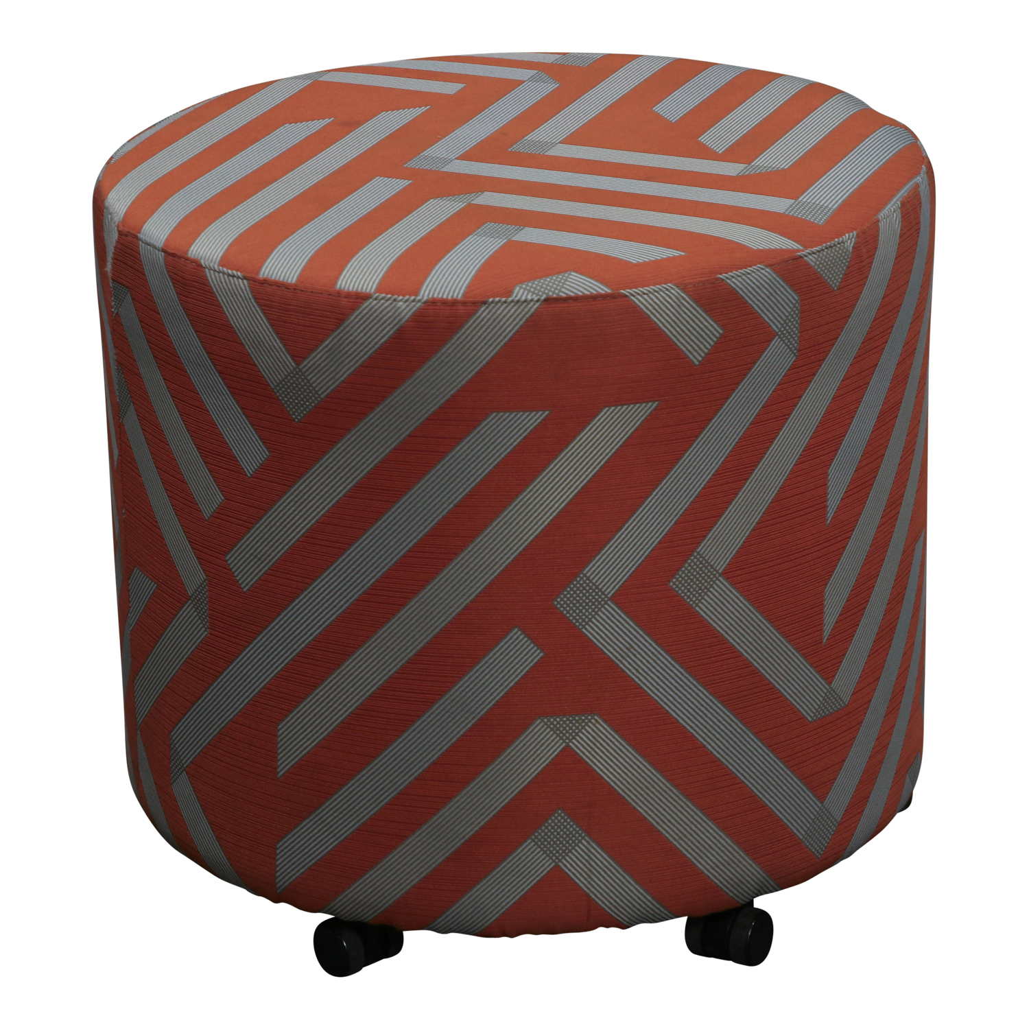 OFS Used Mobile Ottoman, Orange and Light Gray - National Office Interiors and Liquidators