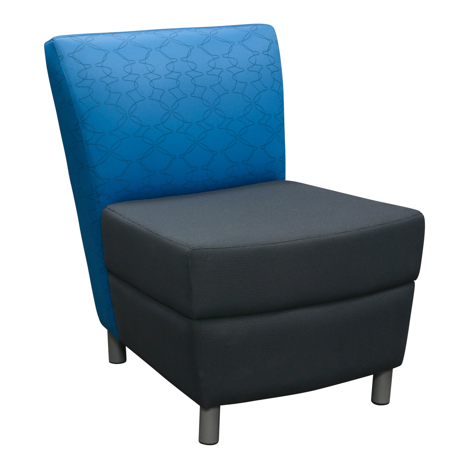 Arcadia Used Lounge Chair, Blue and Gray - National Office Interiors and Liquidators