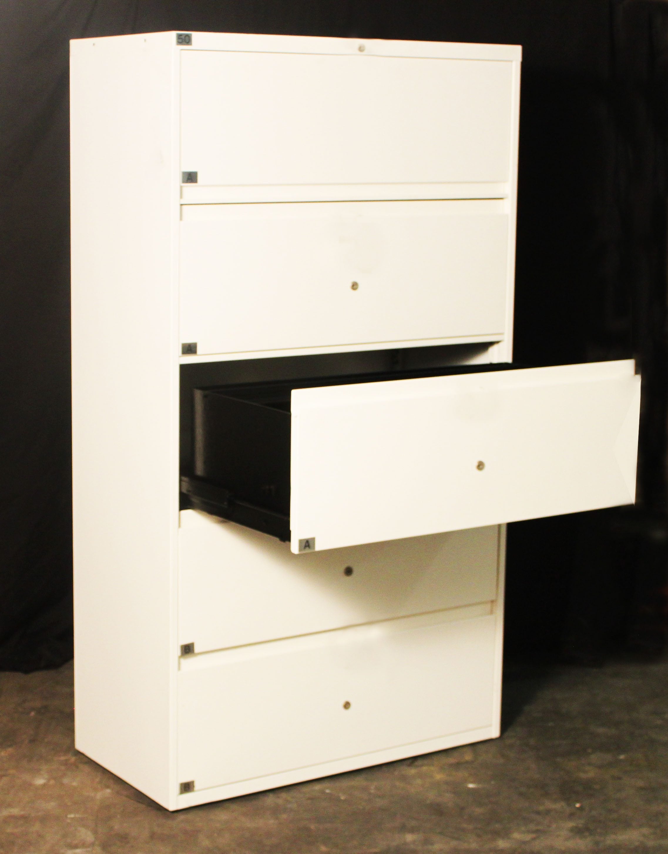 Steelcase 900 Series Used 36 inch 5 Drawer White Lateral File ...