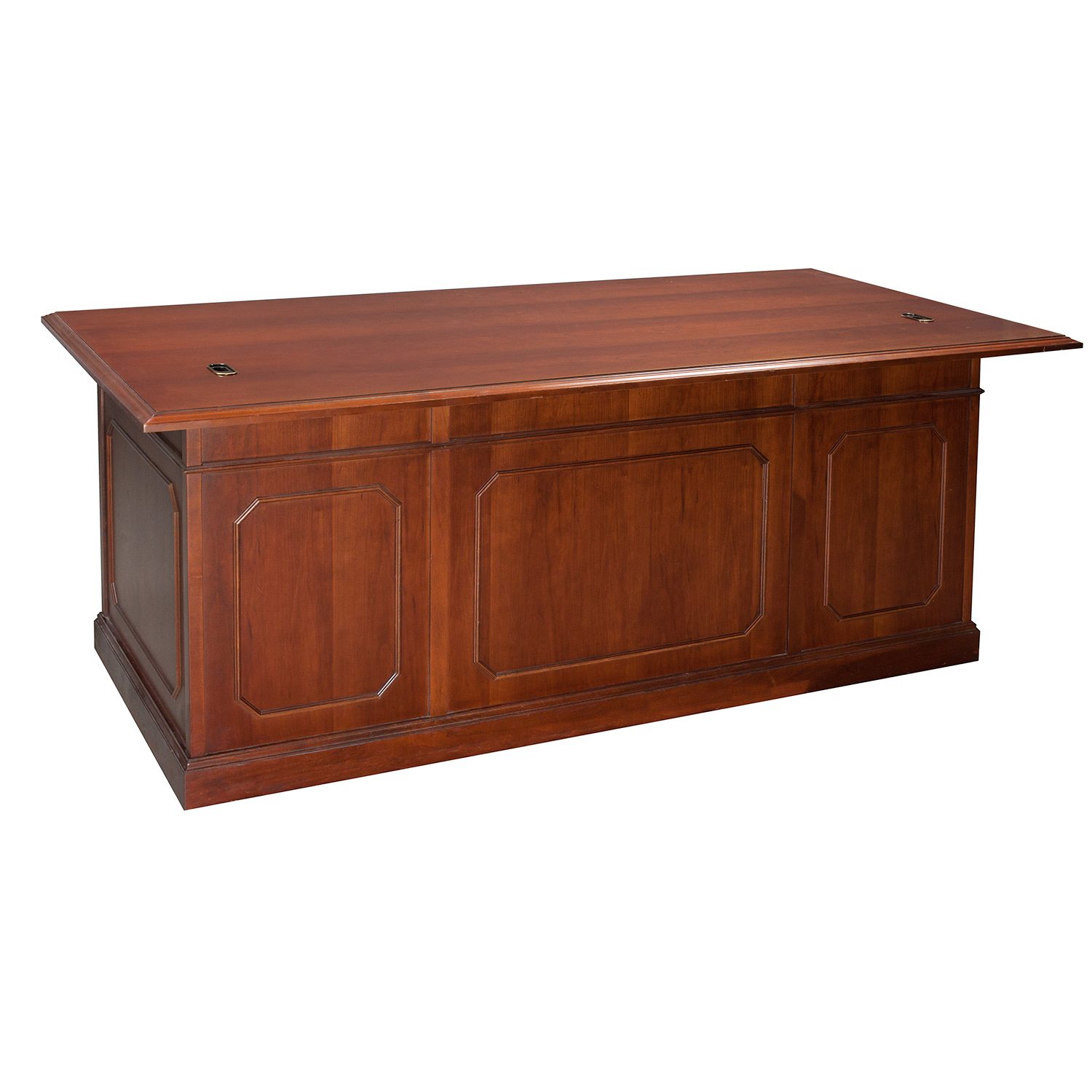 Kimball Senator Used Double Pedestal Desk, Cherry - National Office ...