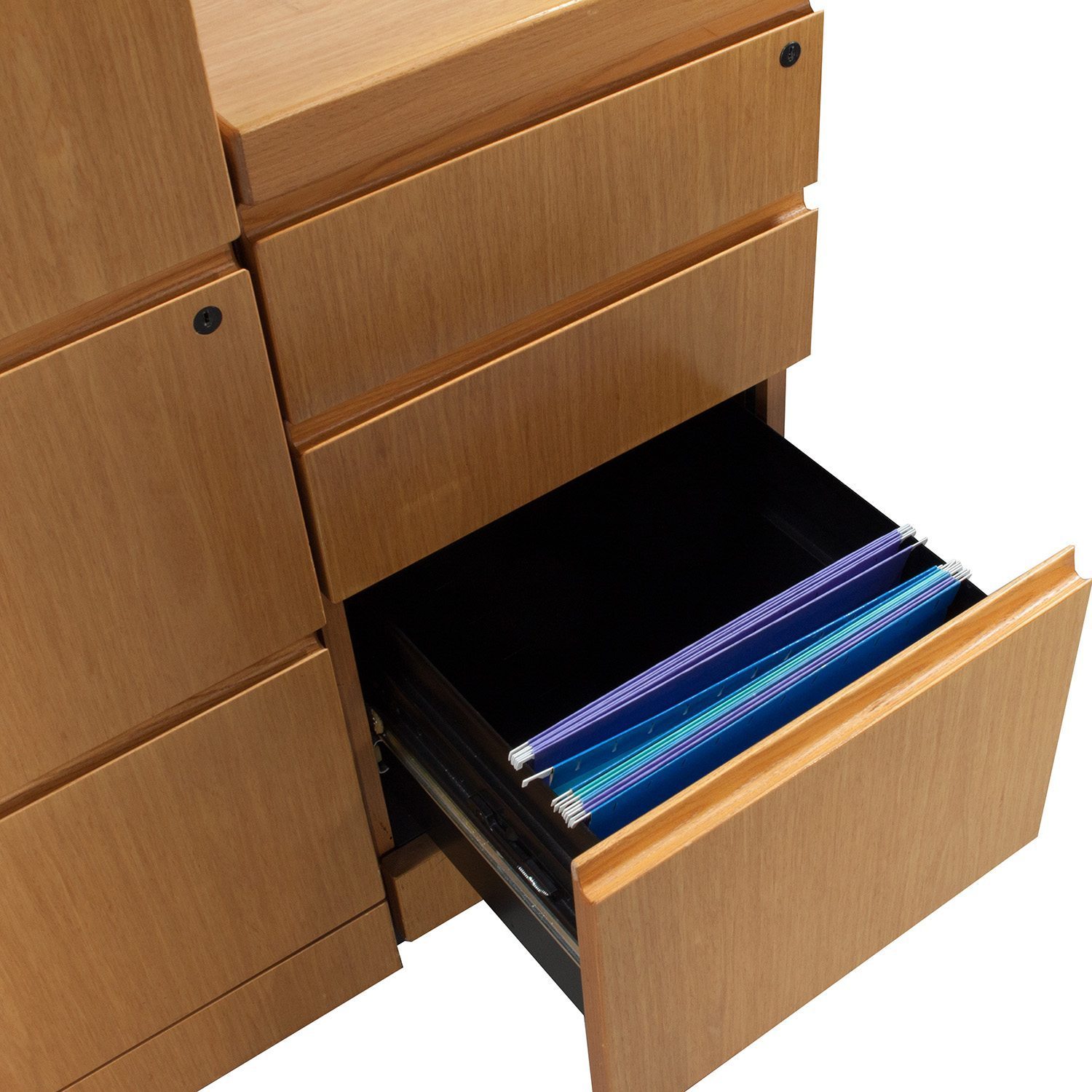 Knoll Used Left Return U Shape P Desk with Cabinet and Wall Hutch ...