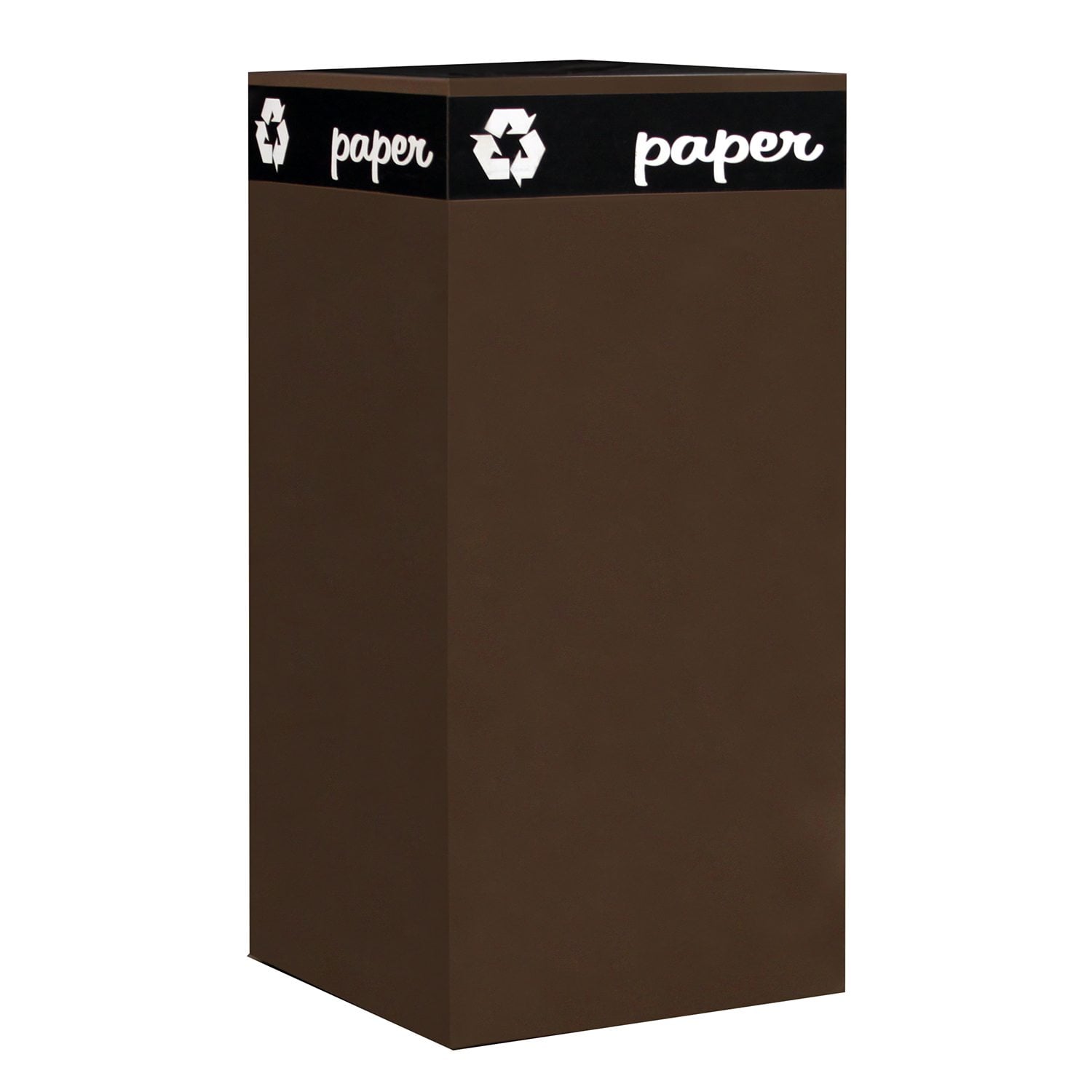 Safco Used Public Square 31 Gallon Brown Recycling Bin - National ...