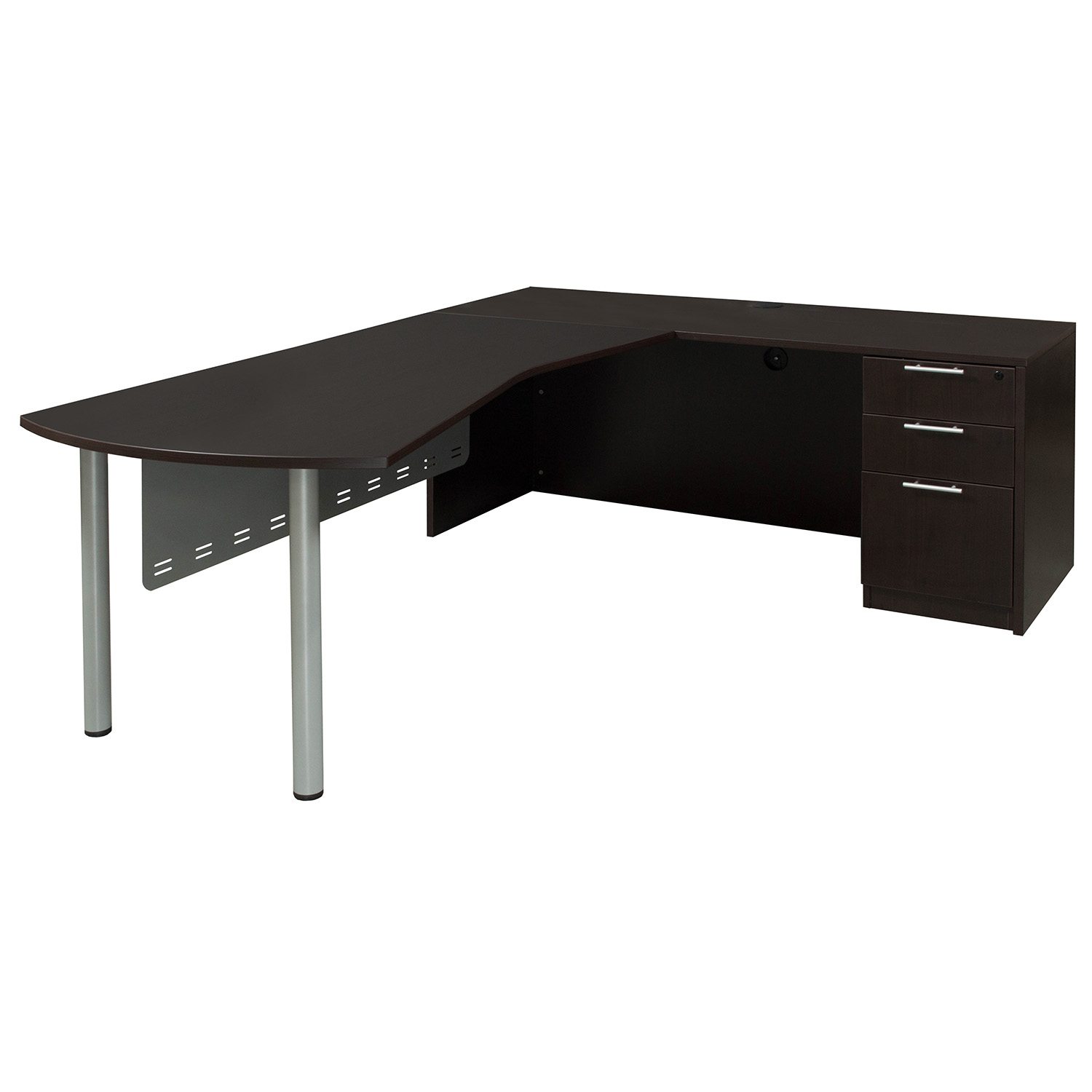 Everyday Modern Right Return Laminate L Shape Desk, Espresso - National ...