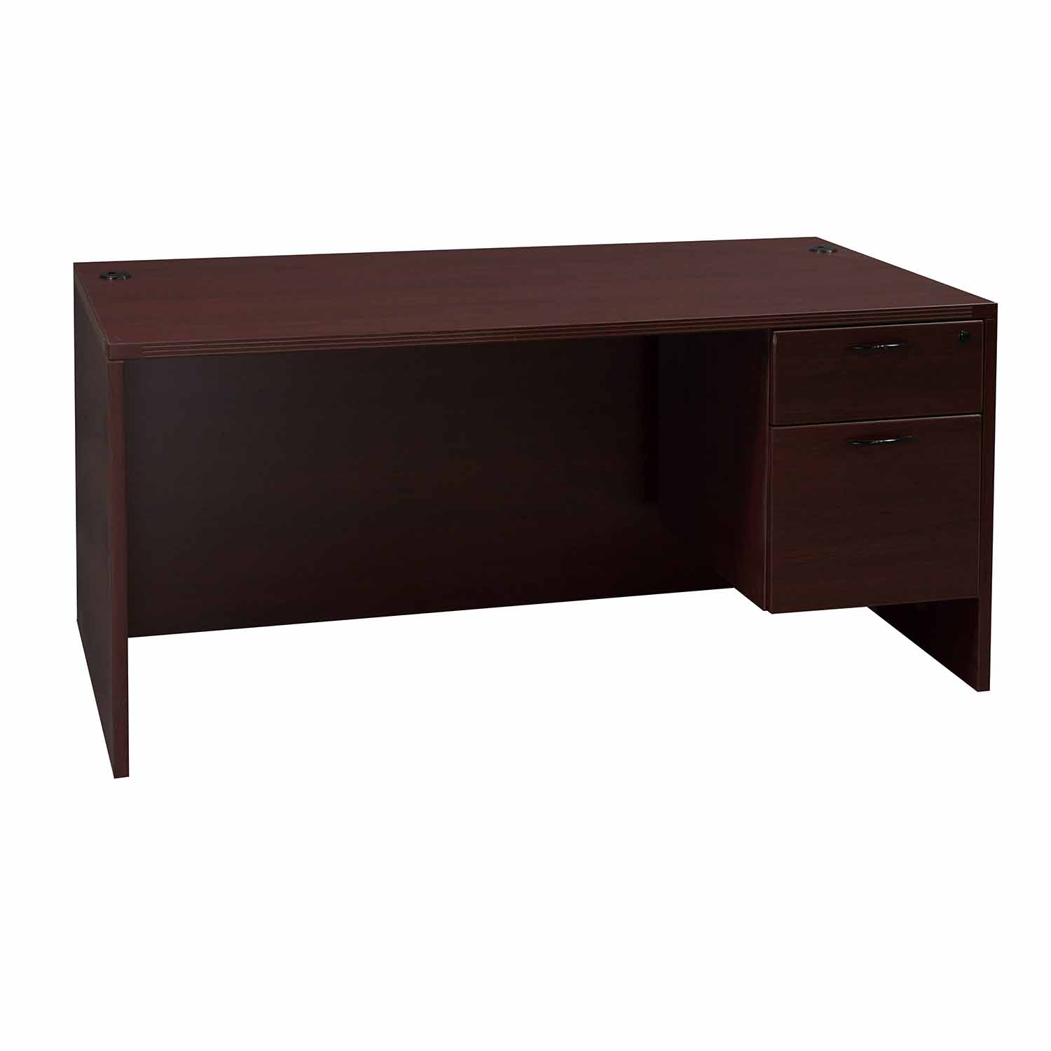 Laminate Single Pedestal Desk, Mahogany - National Office Interiors and ...