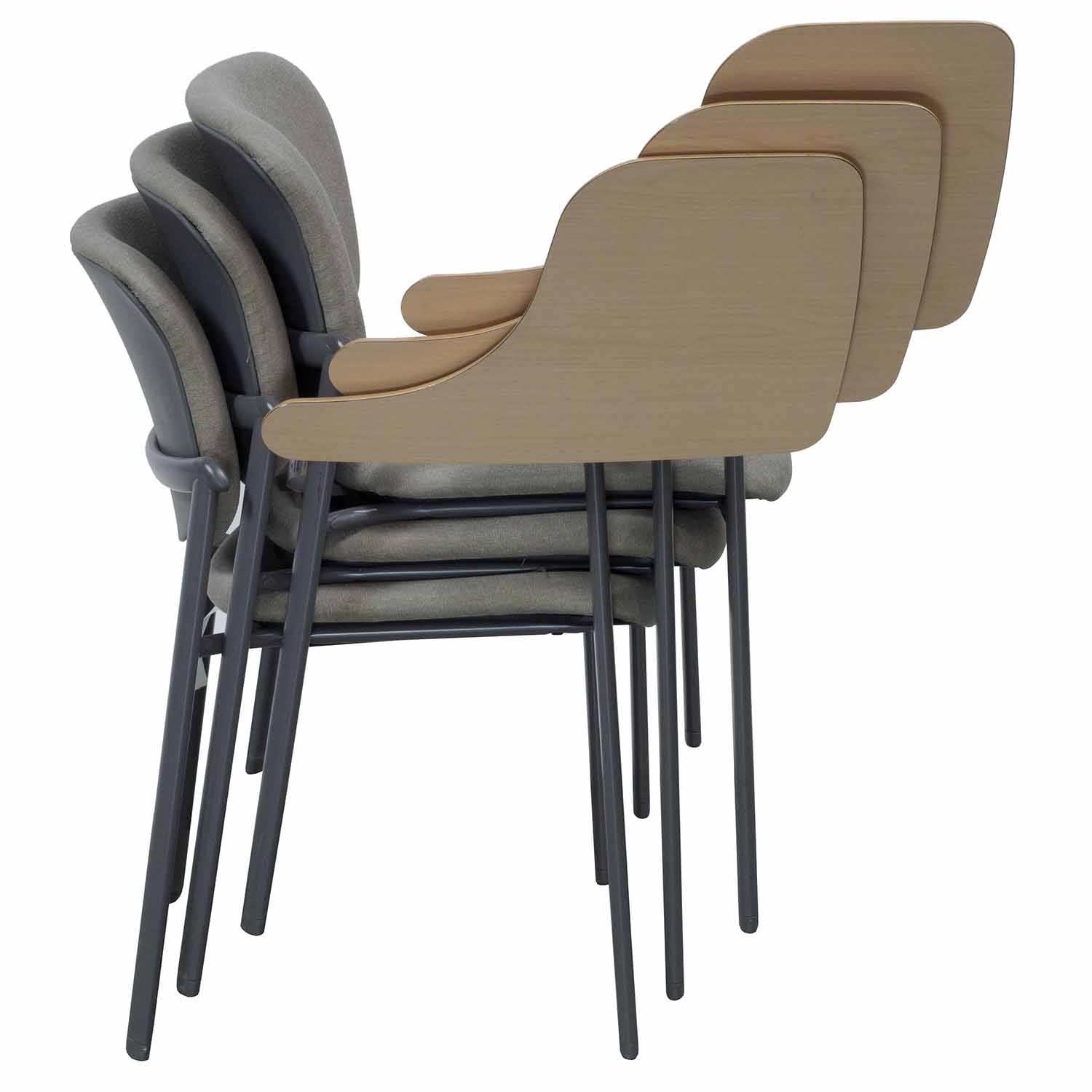 Haworth Improv Used Stackable Right Tablet Arm Chair, Gray - National ...