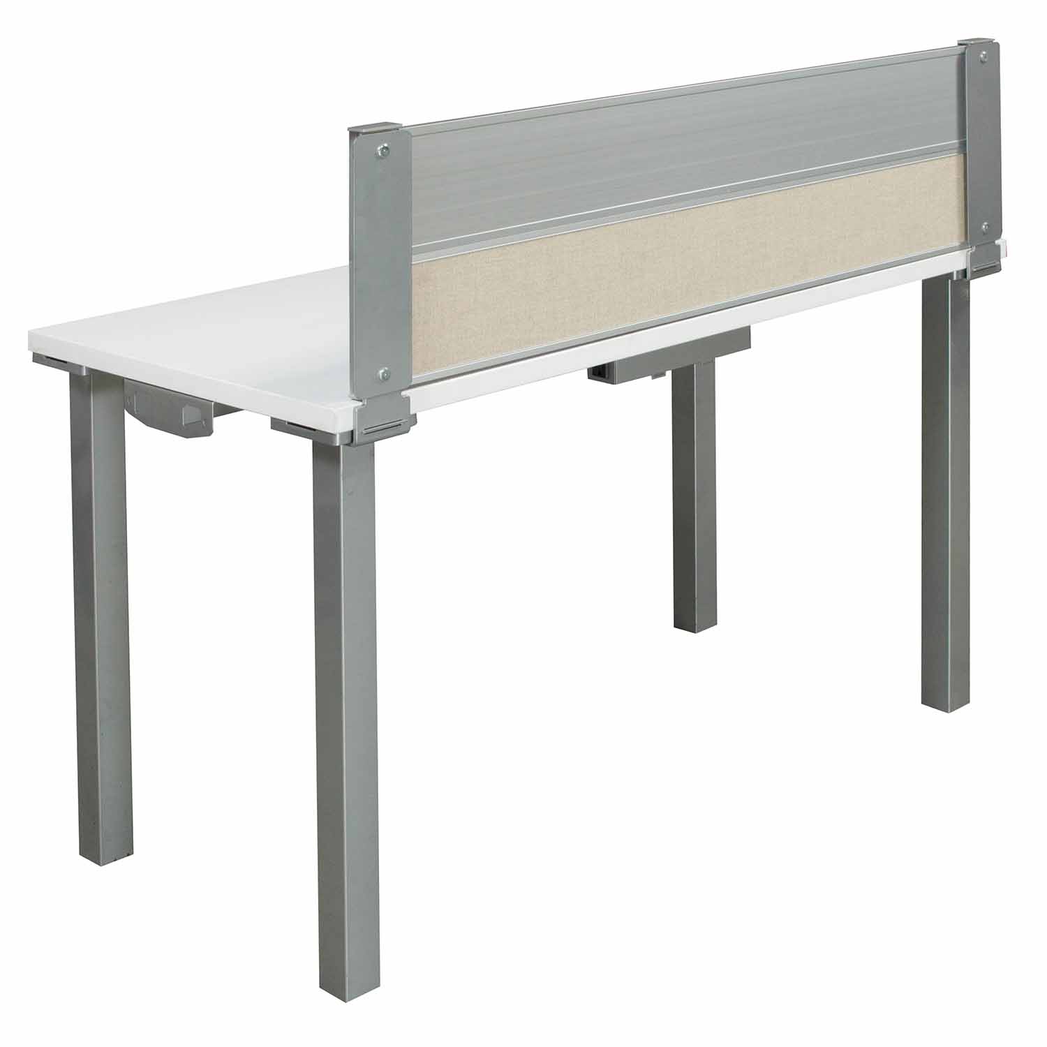 Work Table With Privacy Panel, White - National Office Interiors and ...