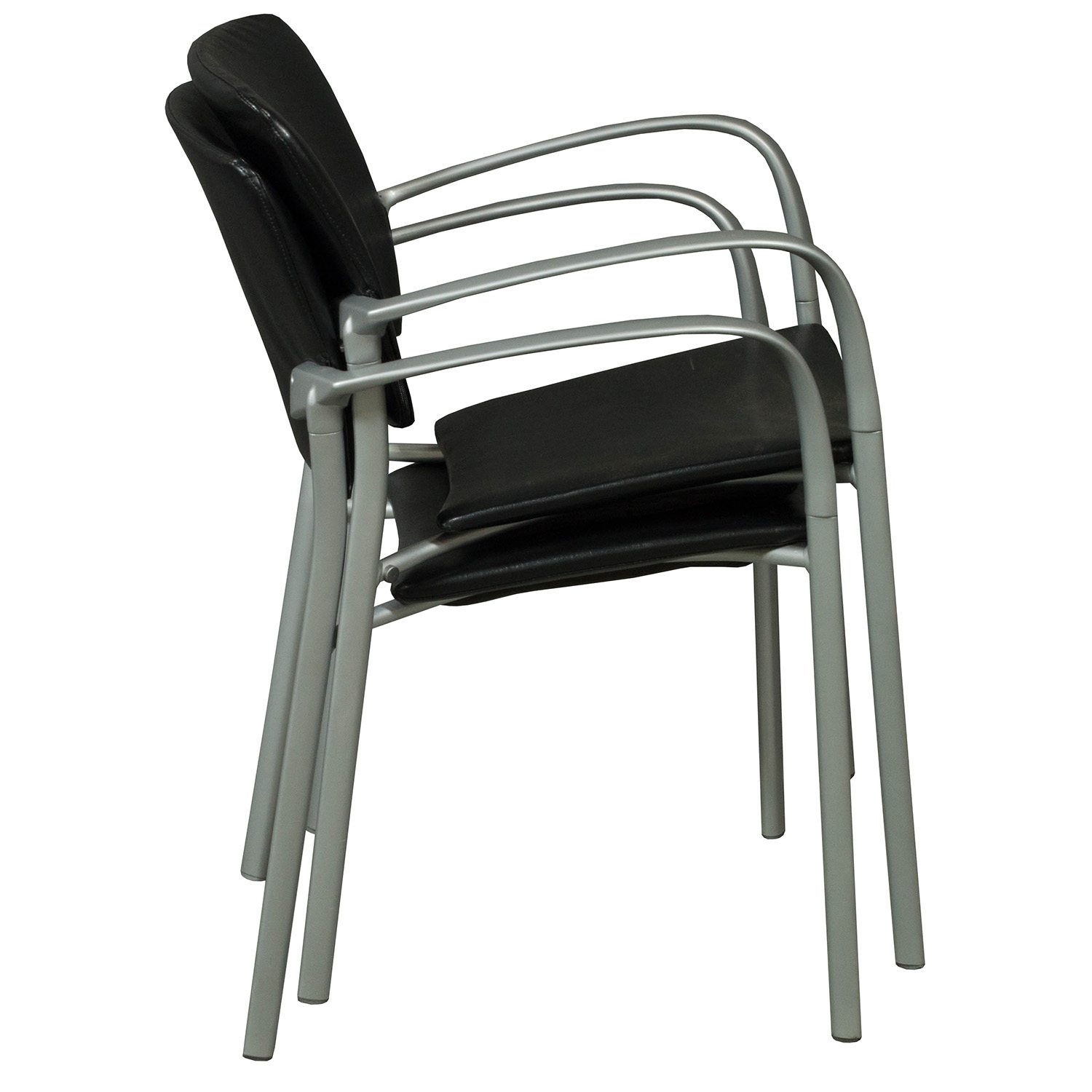 Steelcase Enea Used Leather Stack Chair, Black - National Office ...