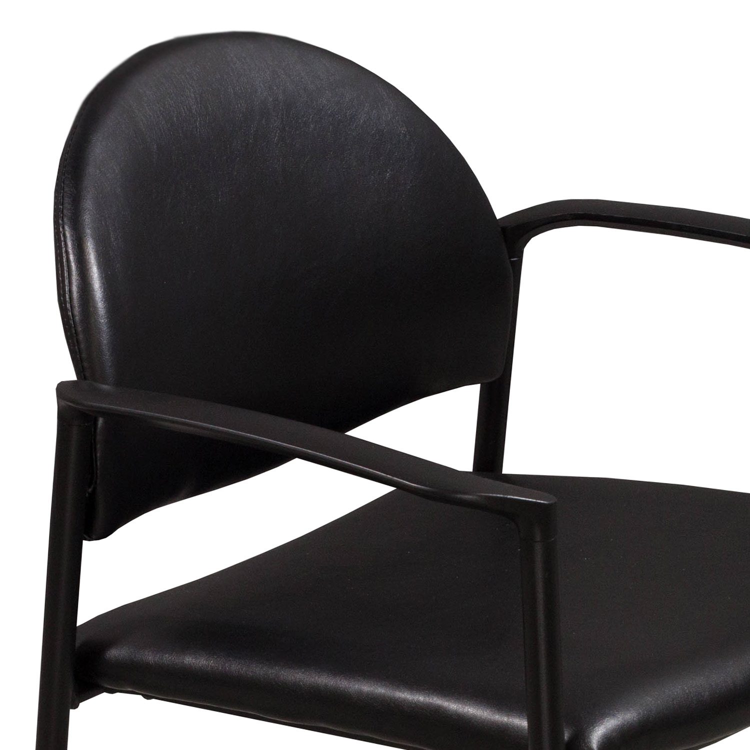 Kimball Event Used Leather Stack Chair, Black - National Office ...
