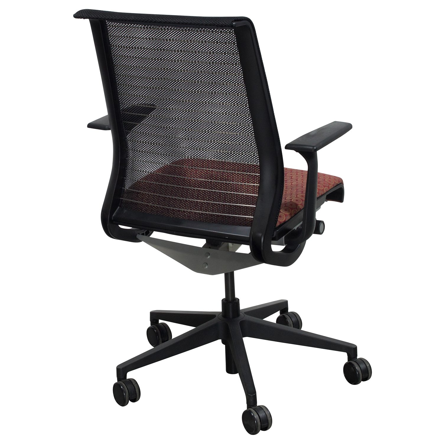 Steelcase Think Used Mesh Back Conference Chair, Red Circle Patterned - National Office ...