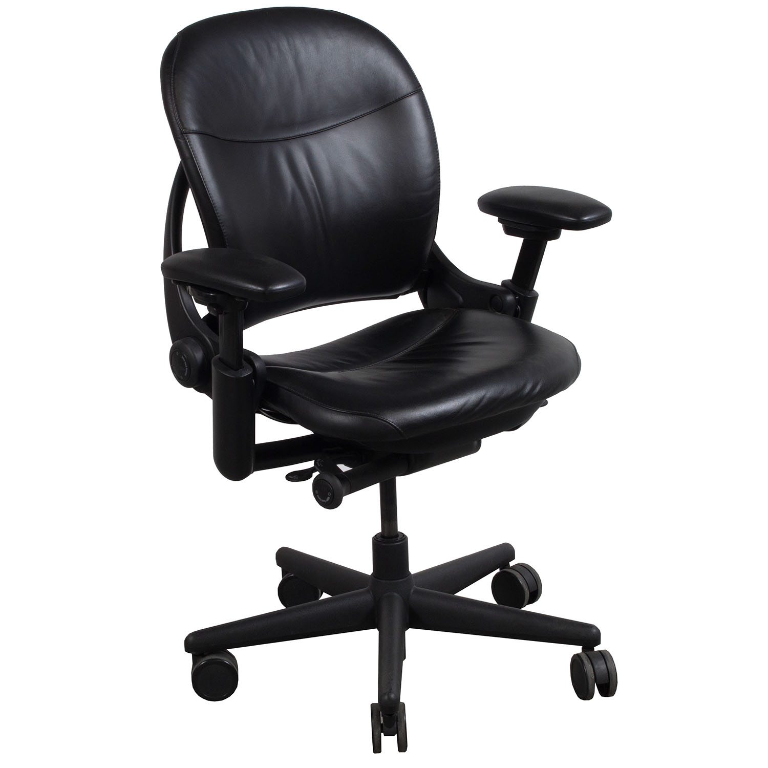 Steelcase Leap V1 Used Leather Task Chair, Black - National Office ...