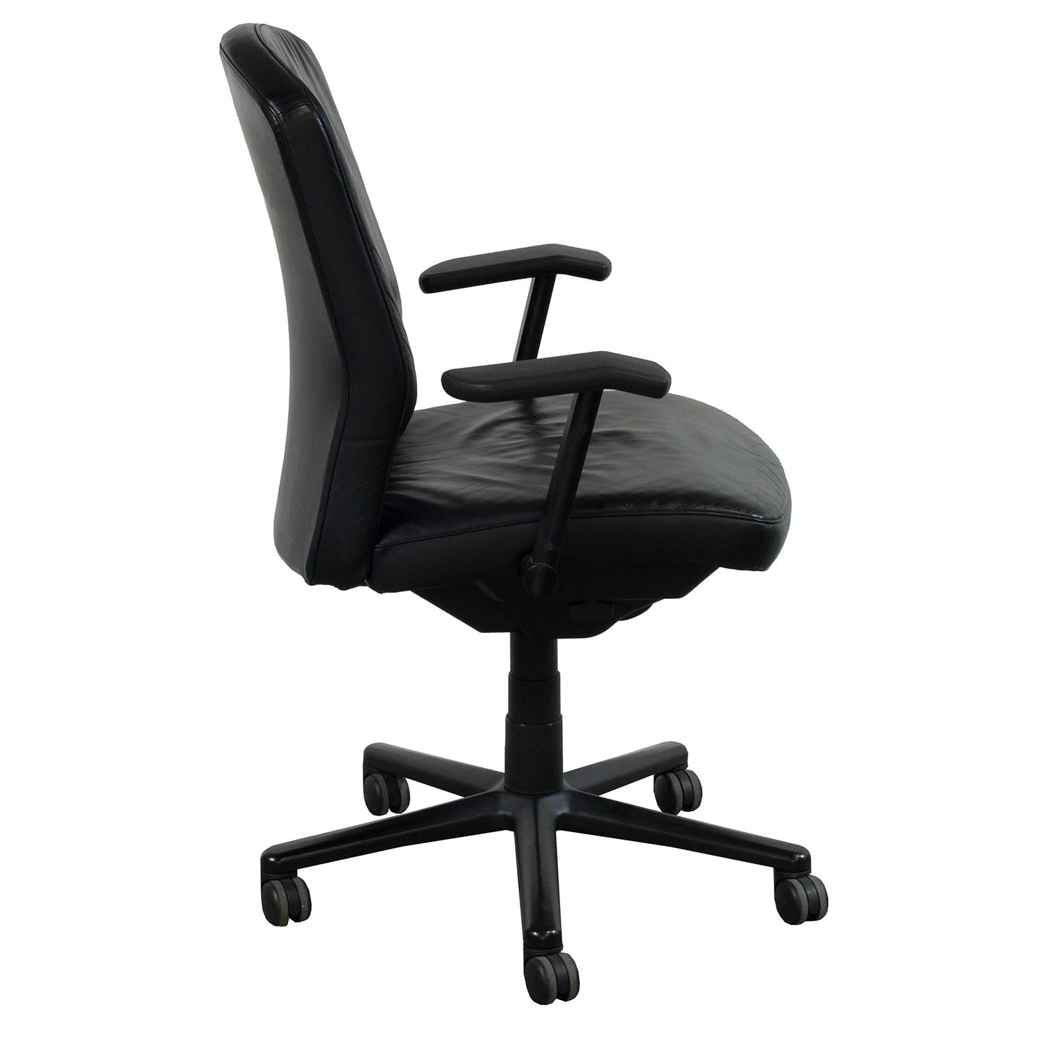 Steelcase Vecta 4 O'Clock Series Used Leather Task Chair, Black ...