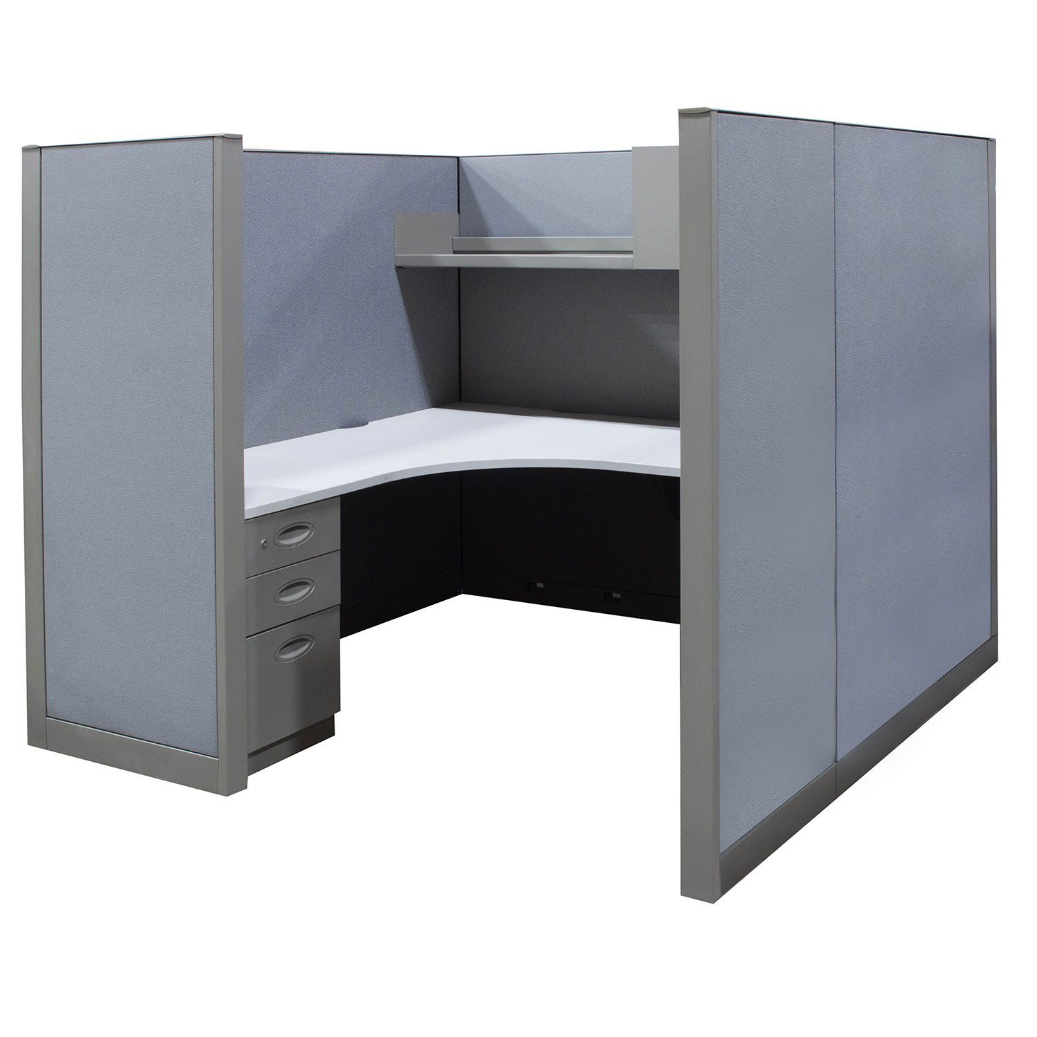 Steelcase Answer 6x6 Used Cubicles Pods, Putty & Blue/Gray - National ...