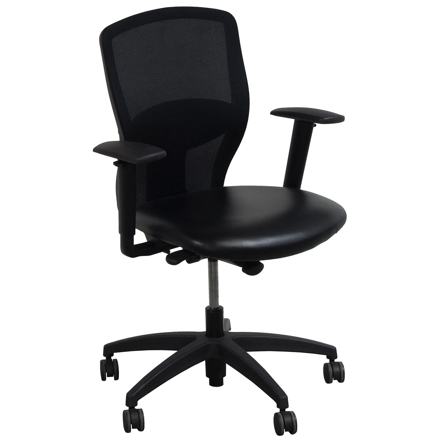 Teknion T-3 Used Leather and Mesh Task Chair, Black - National Office ...