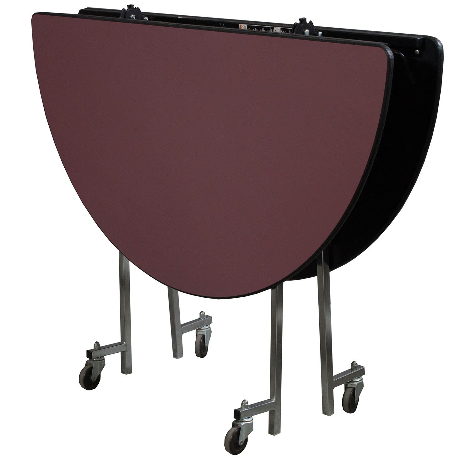 Sico Pacer Used 60 Inch Round Mobile Folding Table, Red - National ...