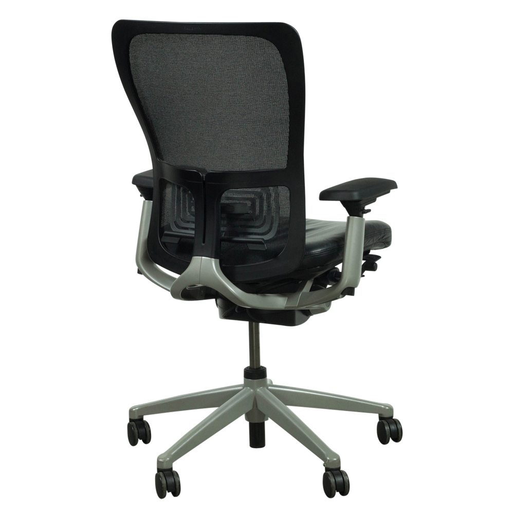 Haworth Zody Mesh Back Leather Seat Used Task Chair, Black - National ...