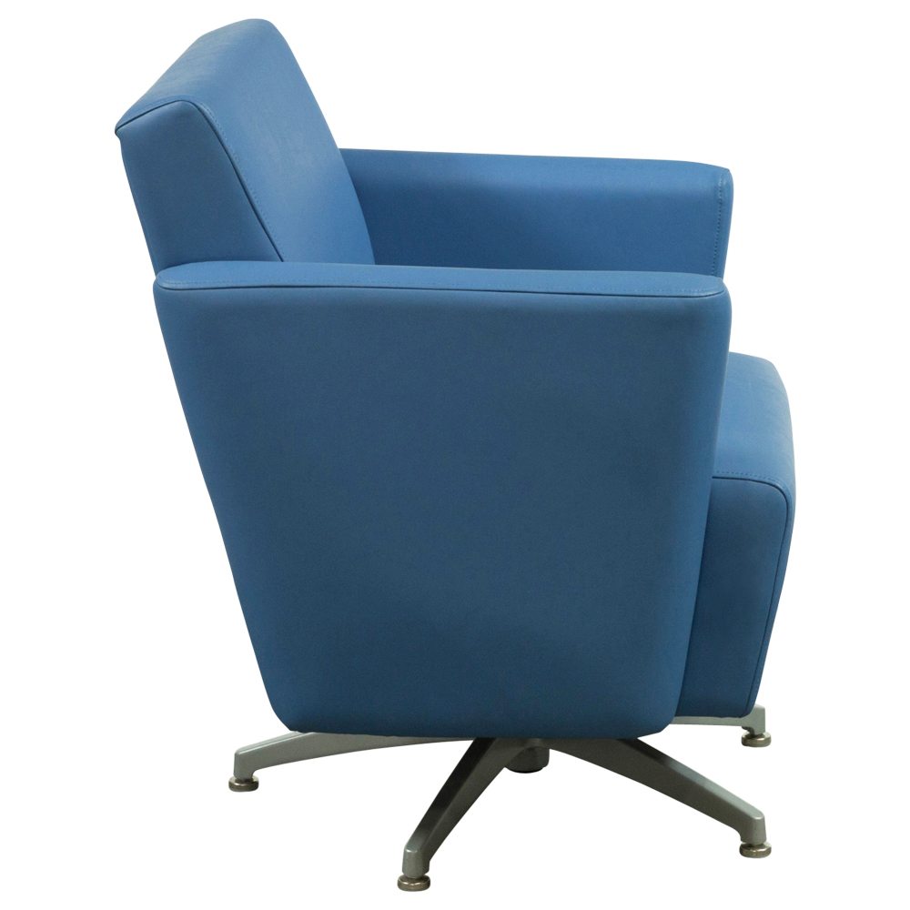 National Fringe by Kimball Used Leather Lounge Chair, Blue - National ...