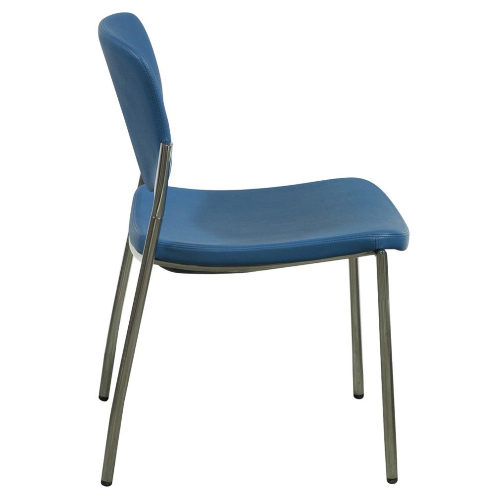 Stylex Welcome Used Leather Stack Chair, Blue - National Office ...