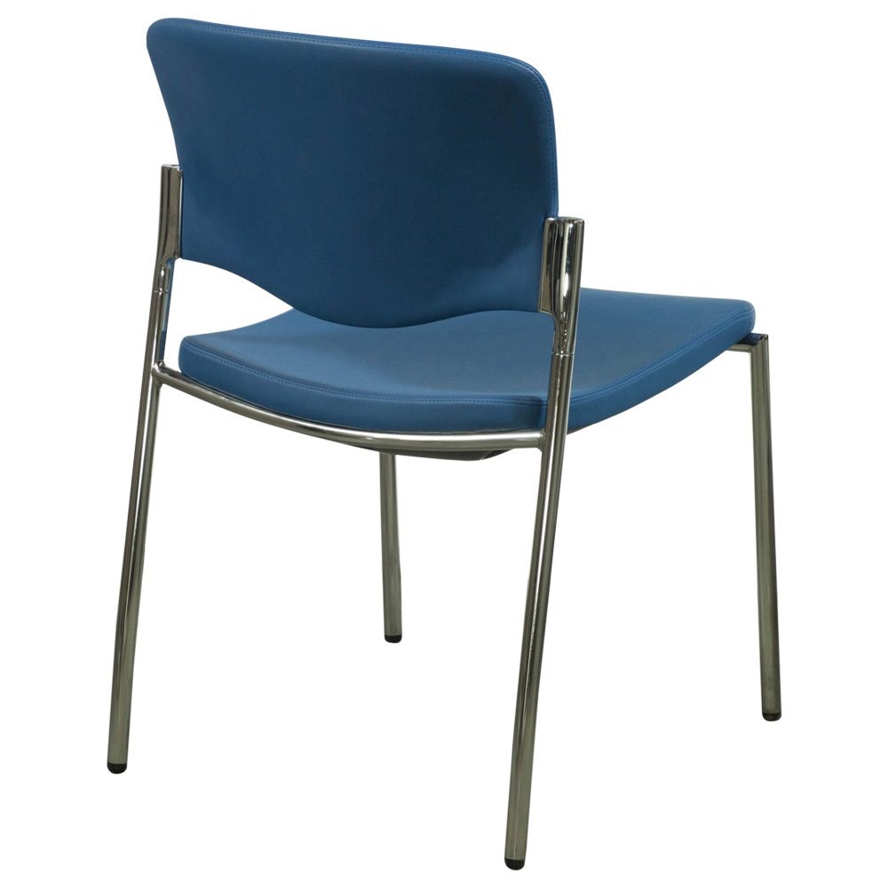 Stylex Welcome Used Leather Stack Chair, Blue - National Office ...