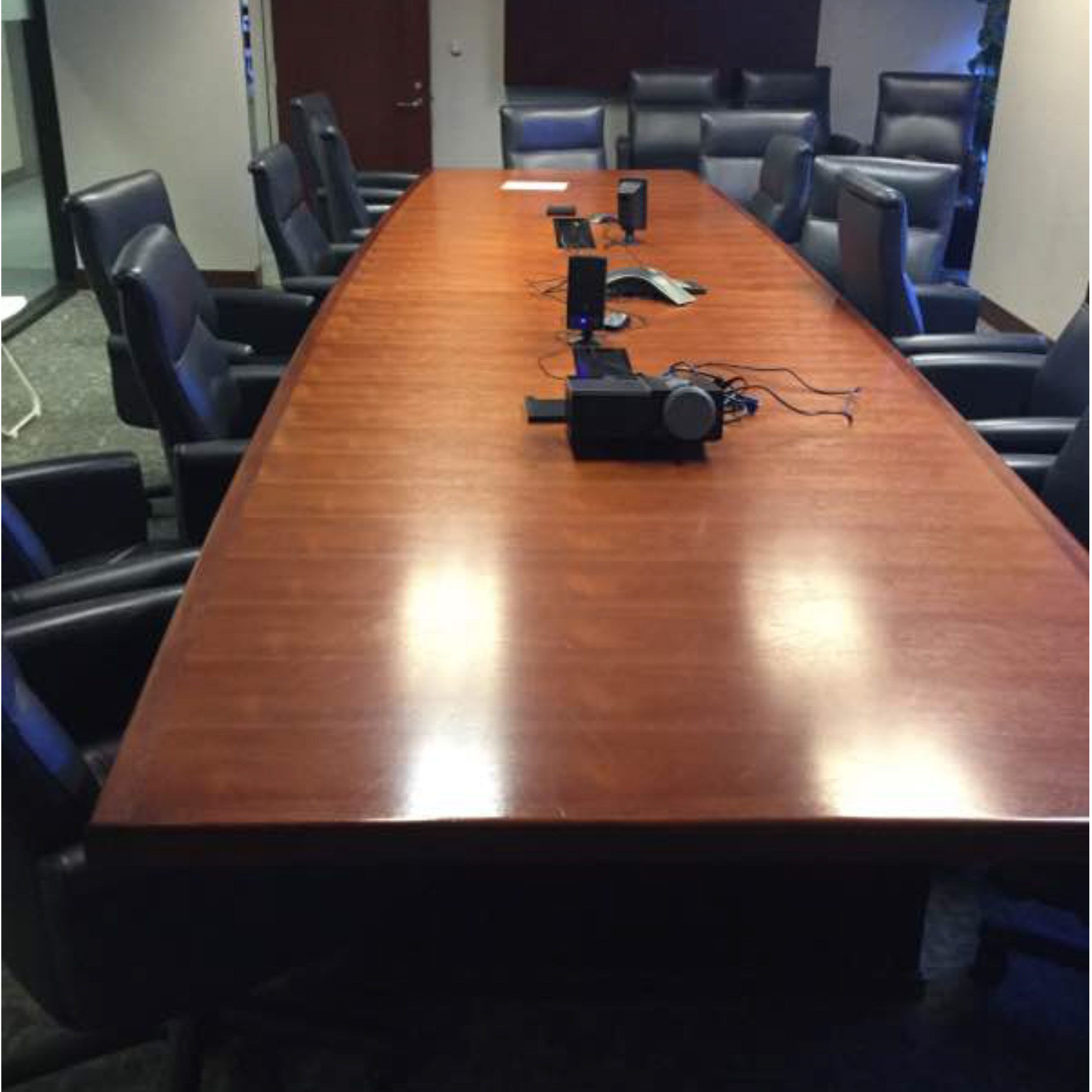 Steelcase Used Wood Veneer 18ft Conference Table, Mahogany - National ...