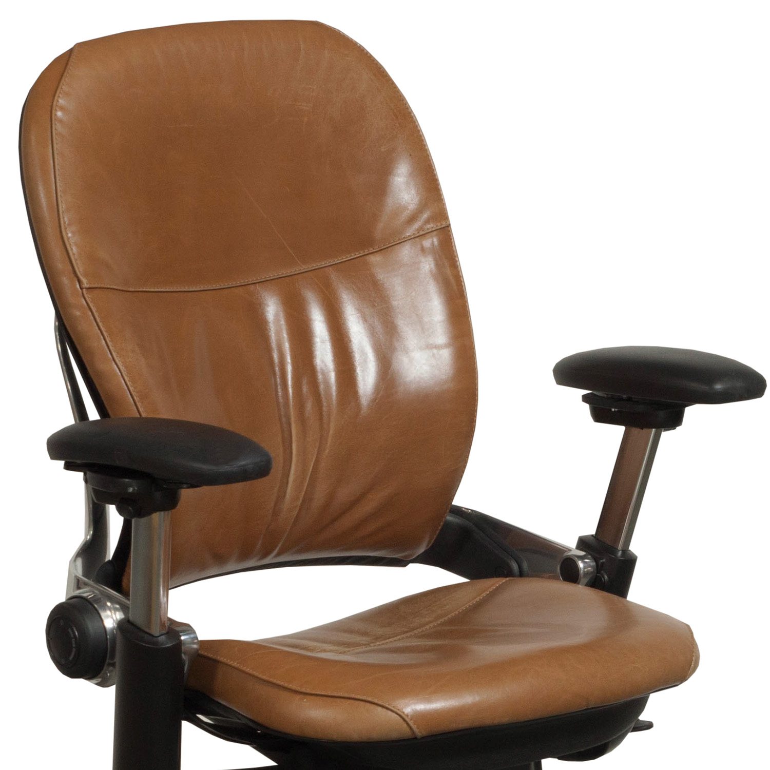 Steelcase Leap V1 Used Leather Task Chair, Brown - National Office ...