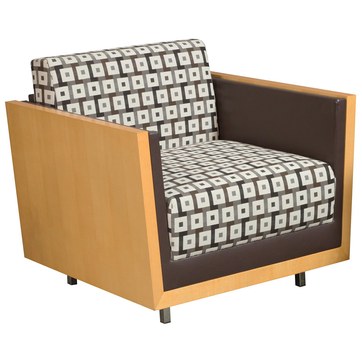 Used Lobby Chair, Brown Square Pattern - National Office Interiors and ...