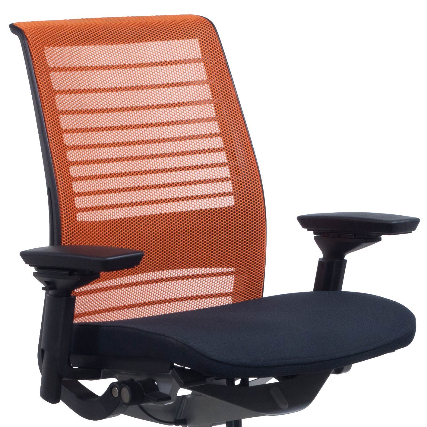 Steelcase Think Used Tangerine Mesh Stool, Black Seat - National Office ...