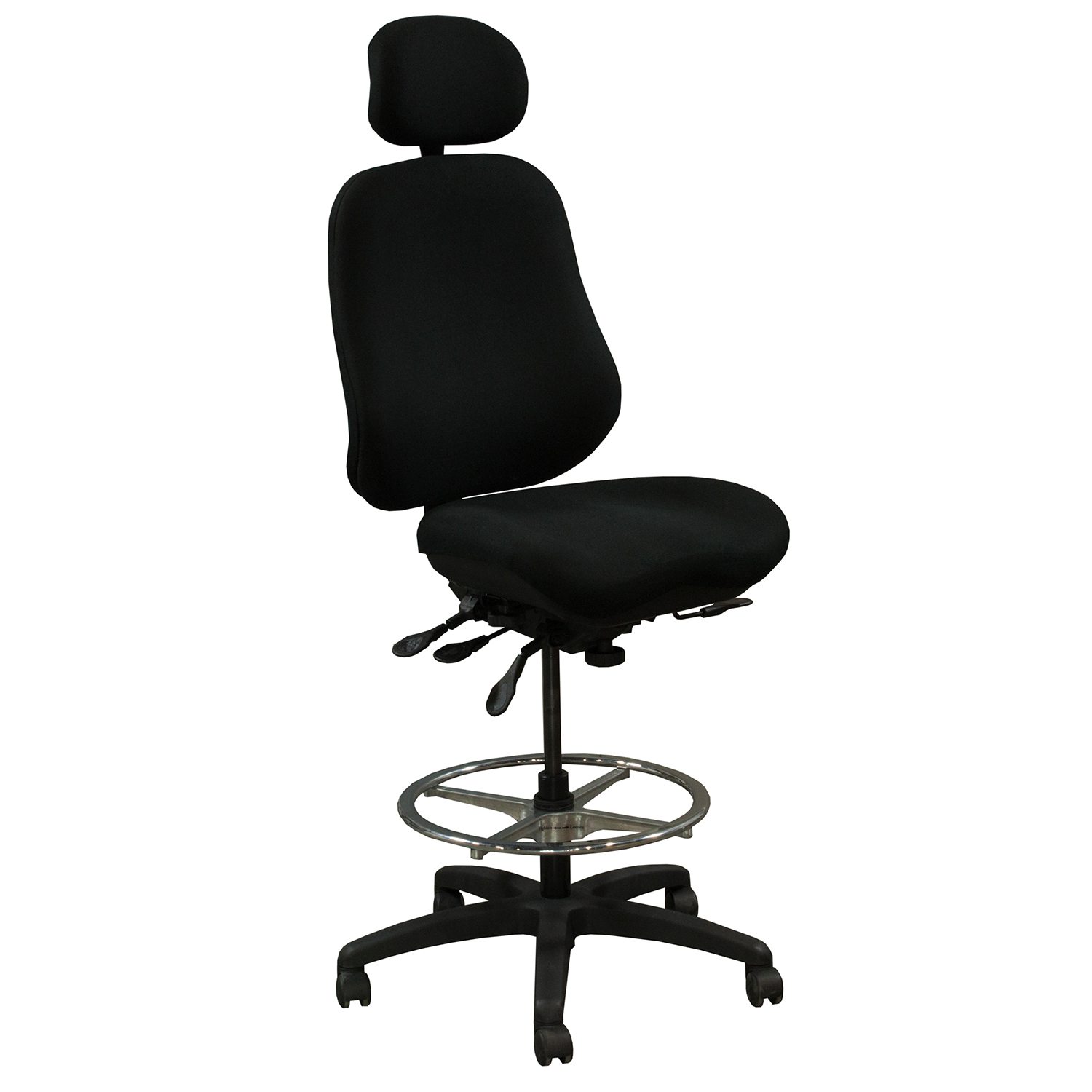 BodyBilt J3507 Used Ergonomic Armless Stool w/ Headrest, Black ...