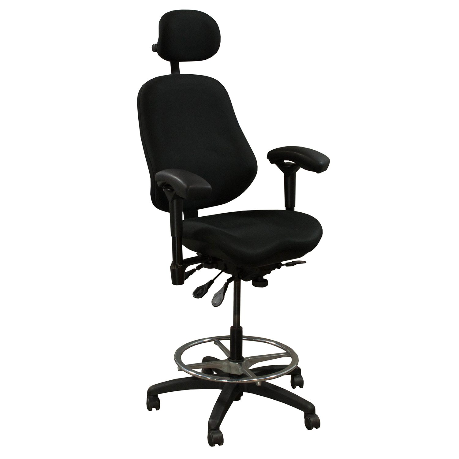 BodyBilt J3507 Used Ergonomic Stool w/ Headrest, Black - National ...