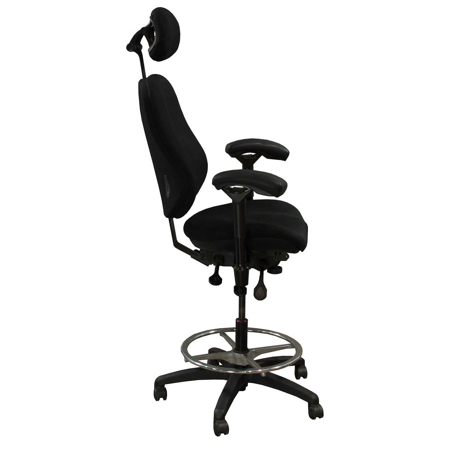 BodyBilt J3507 Used Ergonomic Stool w/ Headrest, Black - National ...