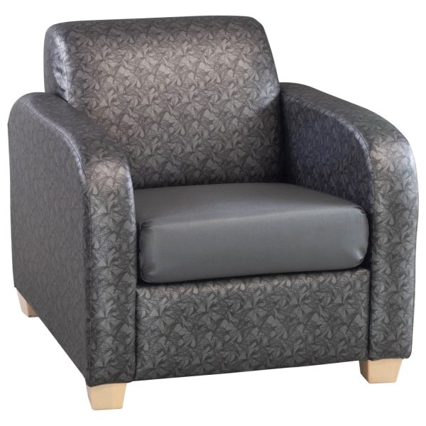 Club Chair Used, Black Pattern - National Office Interiors and Liquidators