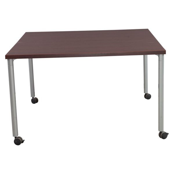 Herman Miller Everywhere Used 48 Inch Square Mobile Table, Mahogany ...