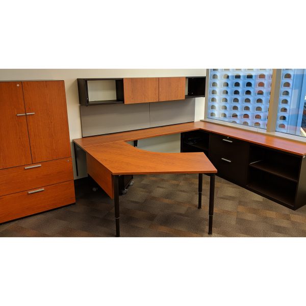 Teknion Transit Used U-Shape Desk Set, Right Return Cherry - National ...