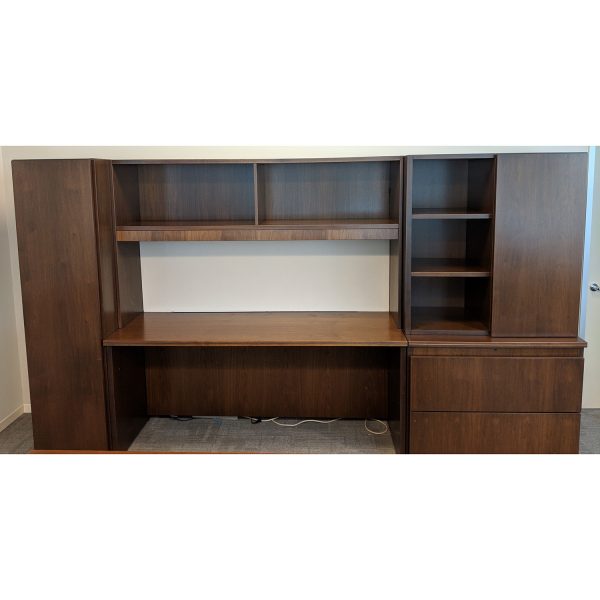 Haworth Master Series Used Executive Desk Set, Walnut - National Office ...