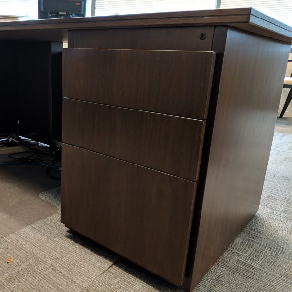 Haworth Master Series Used Executive Desk Set, Walnut - National Office ...