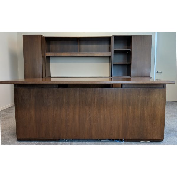 Haworth Master Series Used Executive Desk Set, Walnut - National Office ...