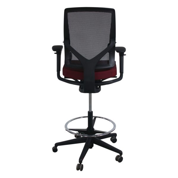 Allsteel Relate Series Black Mesh Mid-Back Stool, Maroon - National ...