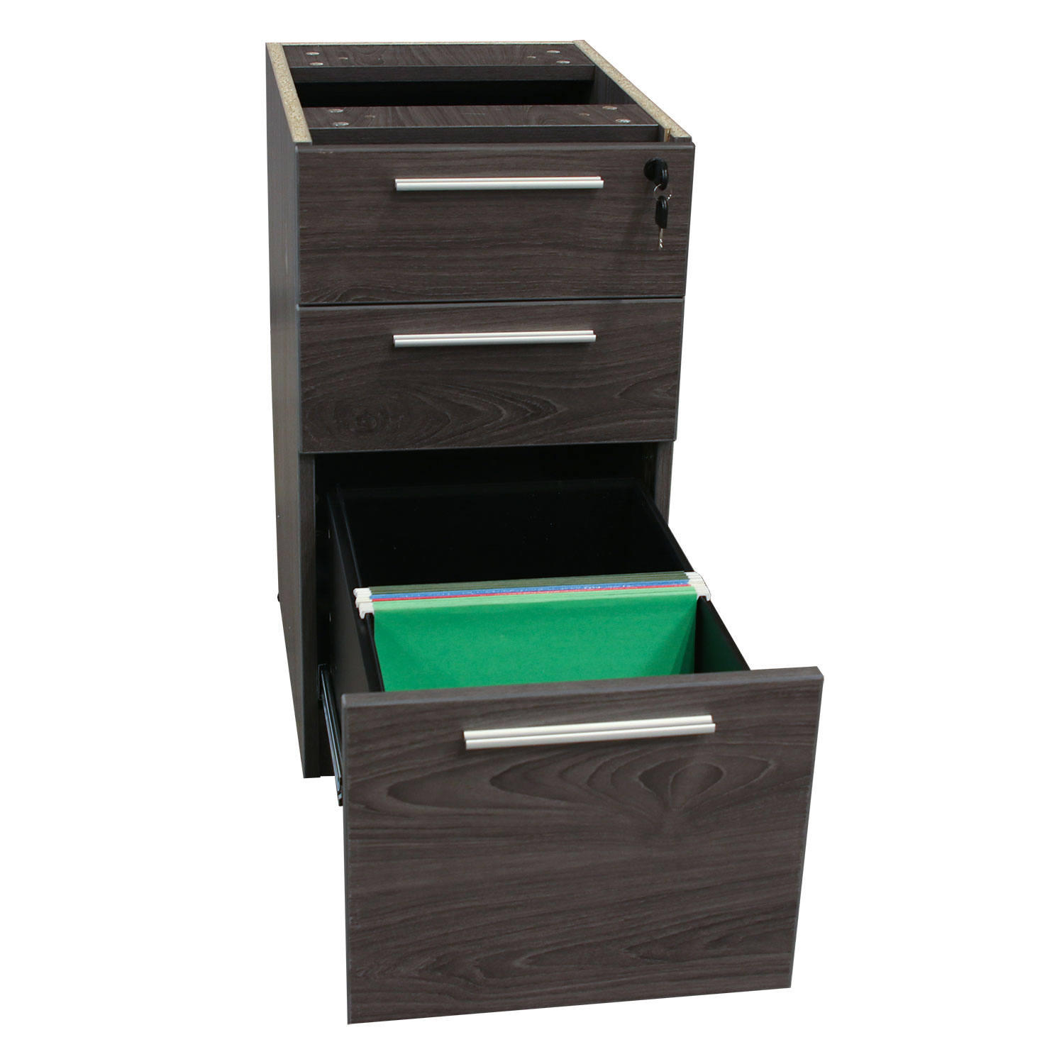Manhattan Laminate Pedestal Box/Box/File Add-on, Cashmere Gray ...