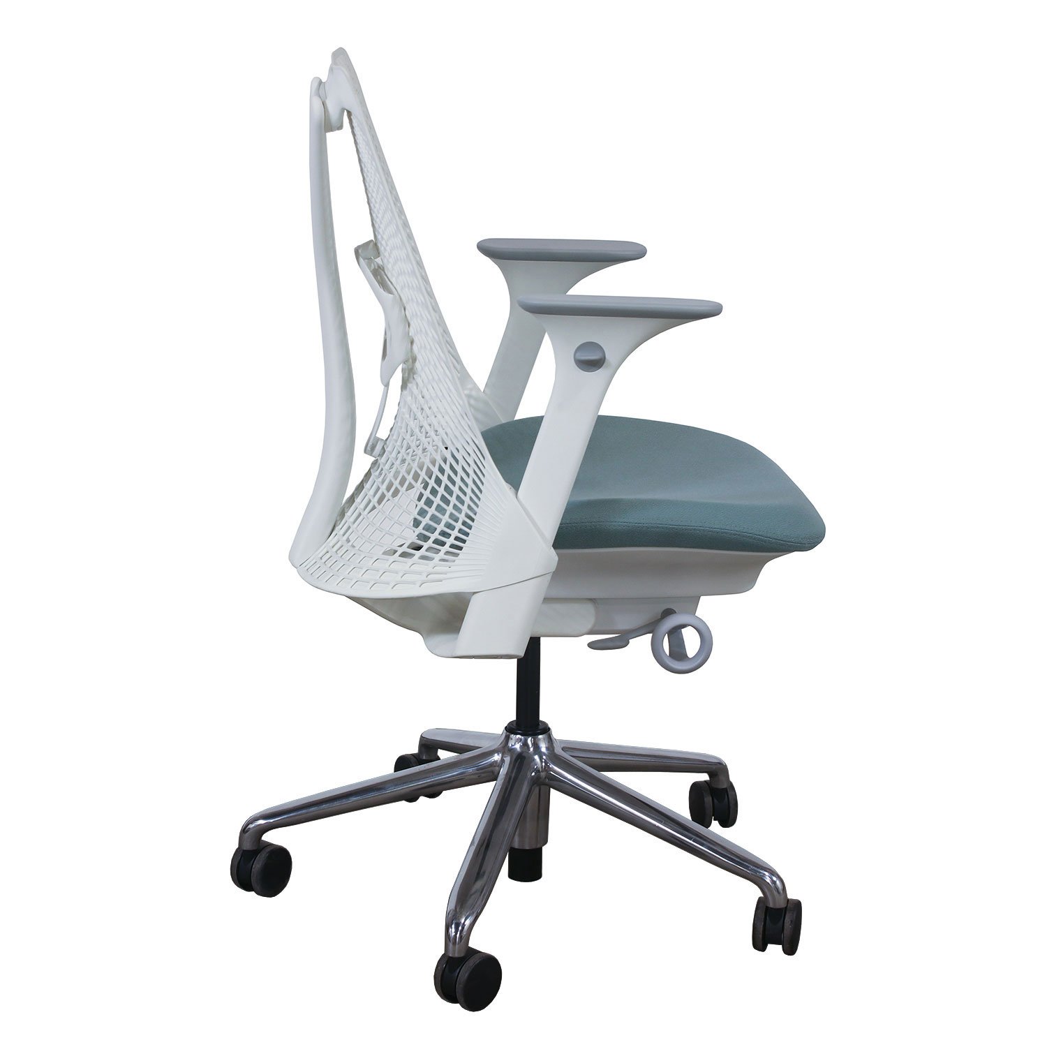 Herman Miller Sayl Used White Back Task Chair, Blue Seat - National ...