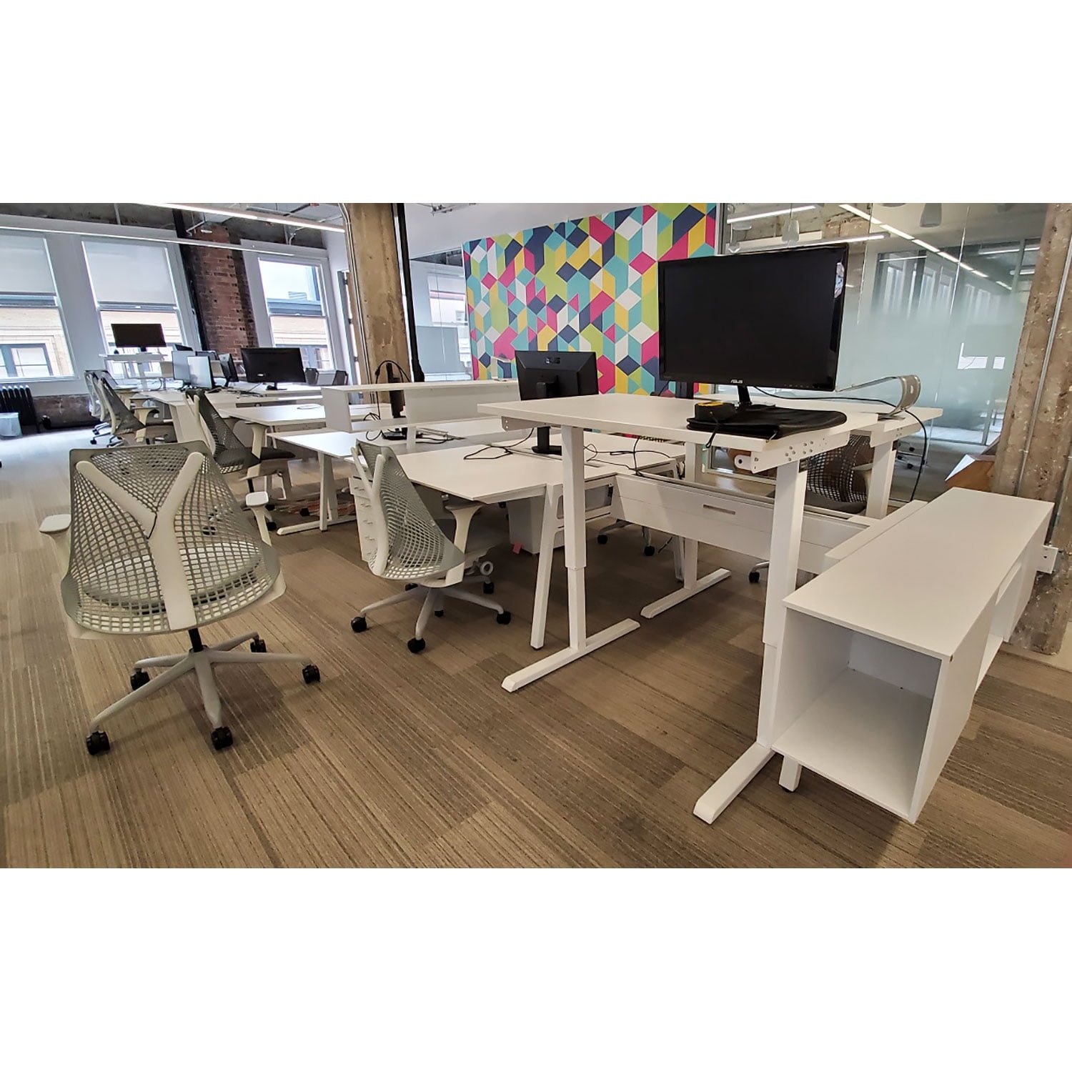 Steelcase Turnstone Bivi Used Open Benching w Adjustable Height - Pod ...
