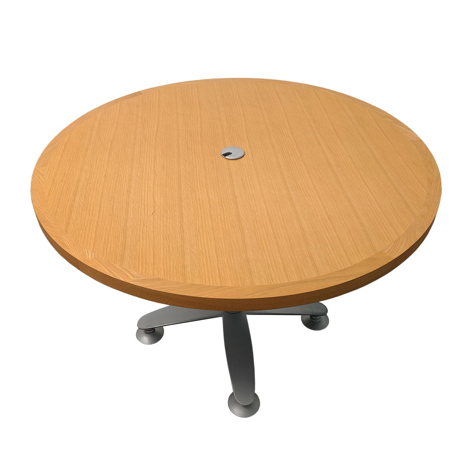 Steelcase Used 42 Inch Round Veneer Meeting Table, Maple - National ...