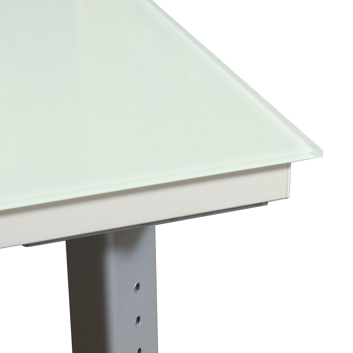 9' Rectangular Used Glass Work Table w/ Lateral File, Dark Gray ...