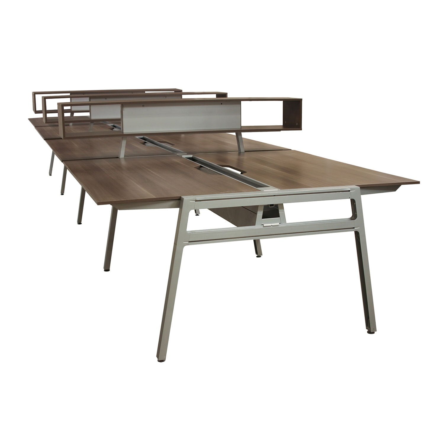 Steelcase Turnstone Bivi Used Open Benching with Storage, Blackwood ...