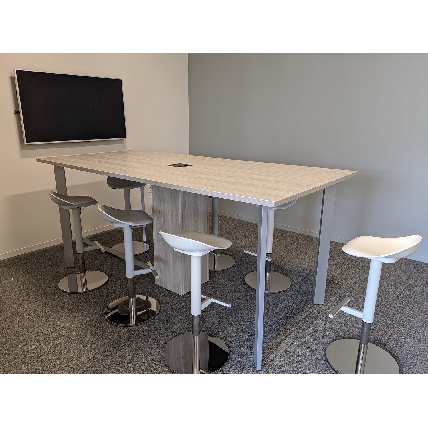 Haworth Planes 8 Ft Used Bar Height Conference Table, Gray Elm ...