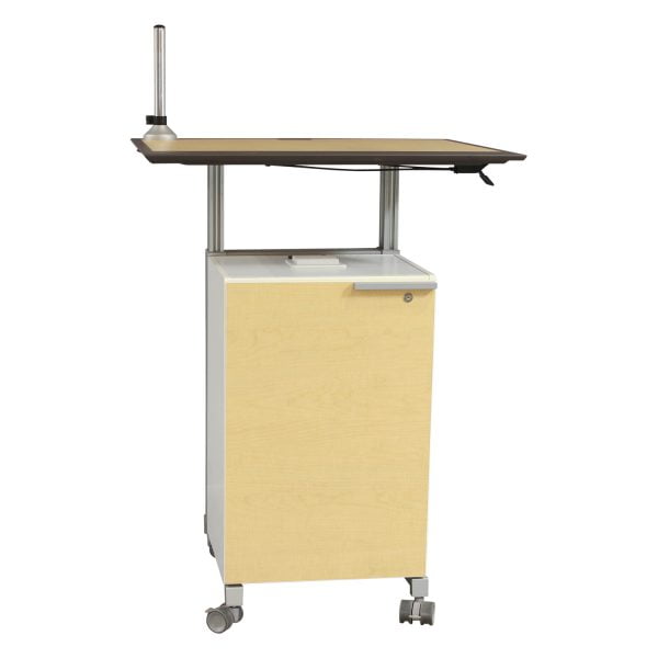 Adjustable Height Used Mobile Podium, Maple - National Office Interiors ...