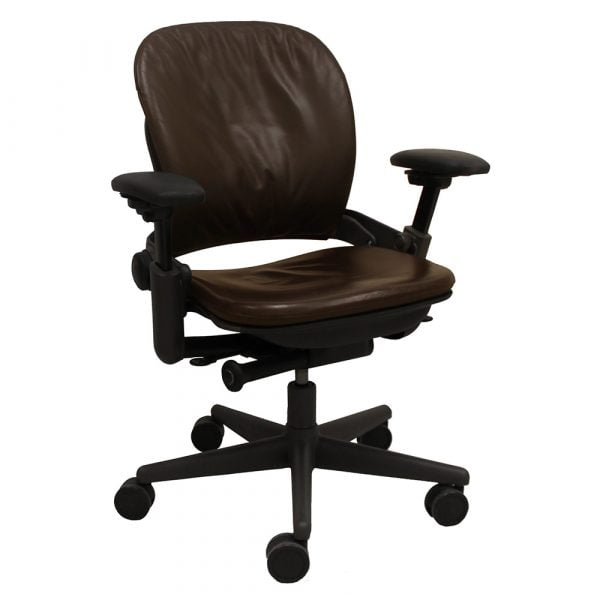 Steelcase Leap Used Leather Task Chair, Brown - National Office ...