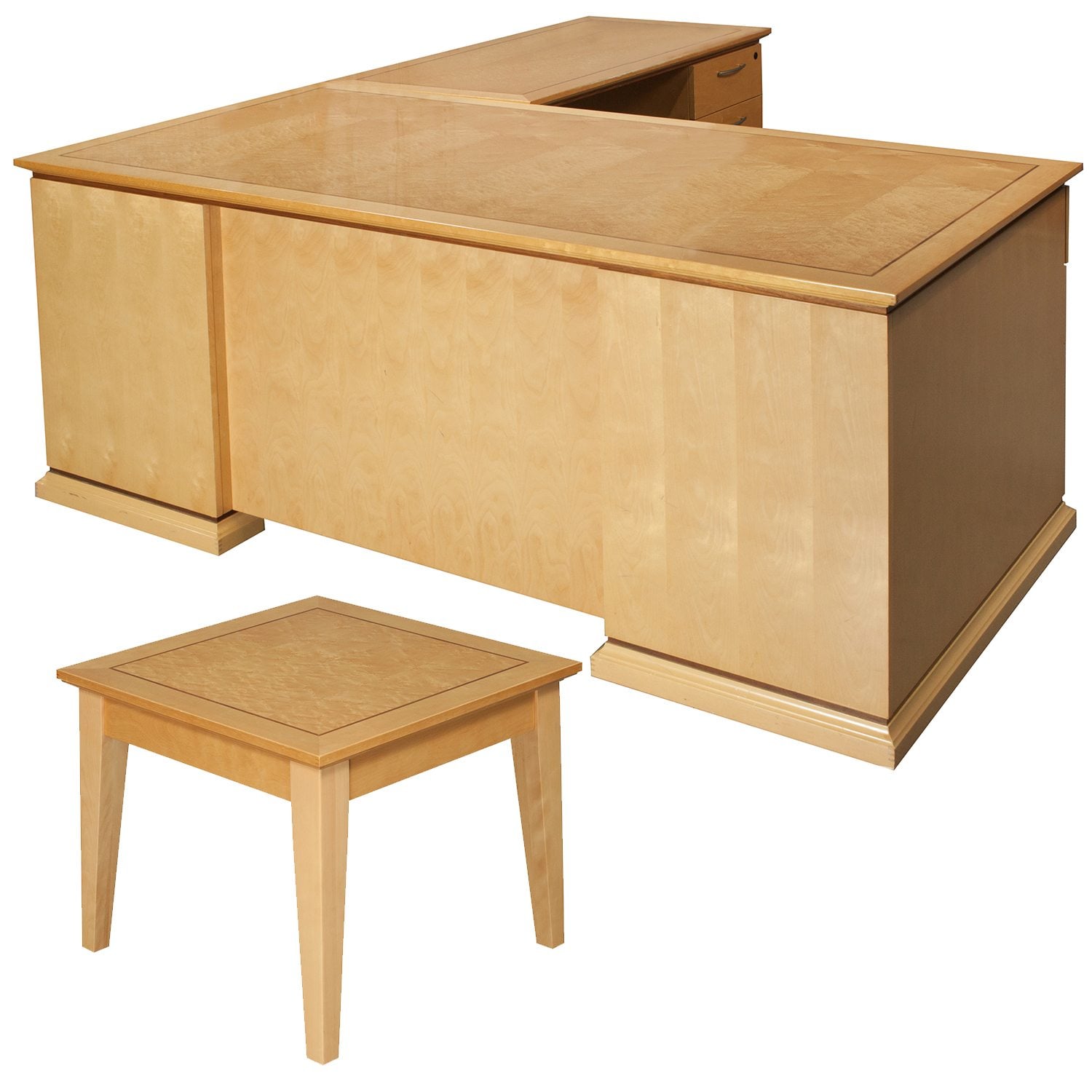 Wood Used 72 Inch Right Return Desk with Table, Maple - National Office ...