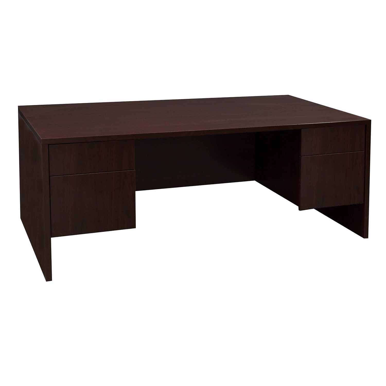 Double Pedestal 30x66 Used Laminate Desk, Mahogany - National Office ...